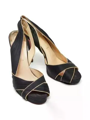 CHRISTIAN LOUBOUTIN Leather Platform Slingback Sandals