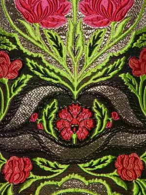 Gucci Floral Jacquard Lace Trim Mini Dress