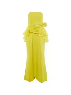 Paule Ka Asymmetrical Frill Maxi Dress