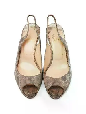 CHRISTIAN LOUBOUTIN Peep-toe Slingback Platform Pumps