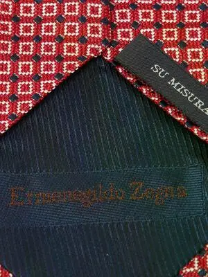 Ermenegildo Zegna Geometric Pattern Silk Tie