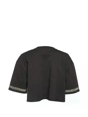 Sandro Larry Rhinestone Cropped T-shirt