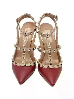 Valentino Garavani Rockstud Pointed-toe Pumps - Red