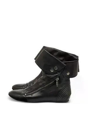 Alexander McQueen Fold-over Leather Ankle Boots