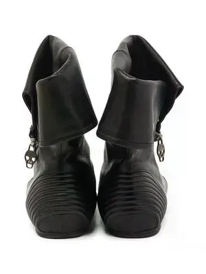 Alexander McQueen Fold-over Leather Ankle Boots