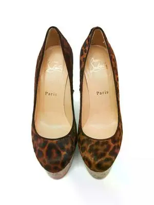 CHRISTIAN LOUBOUTIN Leopard-print Cork Wedge Pumps