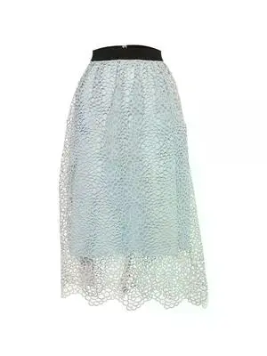 SELF-PORTRAIT Daisy Guipure Lace Midi Skirt