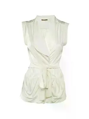 Balenciaga Off-white Jersey Wrap Top