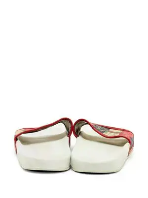 Gucci Canvas And Leather Logo Pool Slide Sandals