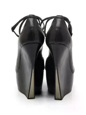 Casadei Leather Platform Wedge Pumps