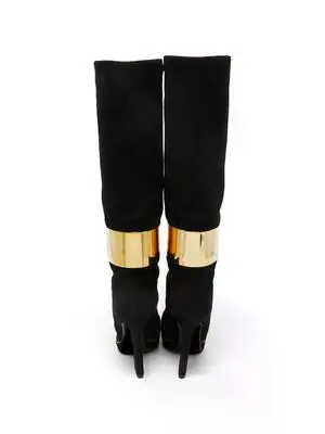 SERGIO ROSSI Suede Boots With Metal Cuff