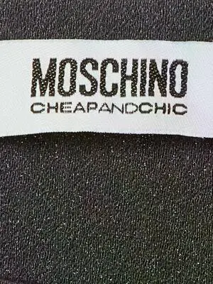 Moschino Crepe Mini Dress With Flower Brooch Detail