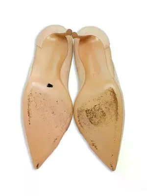 GIANVITO ROSSI Beige Suede And Mesh Stiletto Pumps