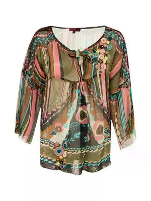 Kenzo Printed V-neck Blouse