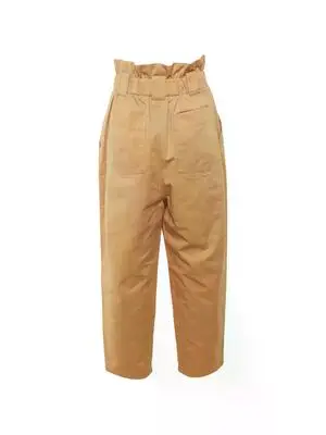 Fendi Paperbag Waist Cotton Twill Trousers