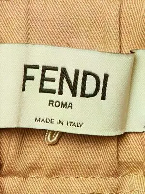 Fendi Paperbag Waist Cotton Twill Trousers