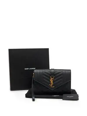 Saint Laurent Monogram Matelassé Clutch - Black
