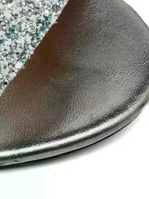 JIMMY CHOO Glitter Ankle-strap Block Heel Sandals