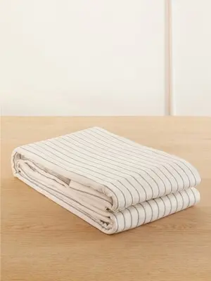 TEKLA Striped Organic Cotton-sateen Queen Duvet Cover - Multi