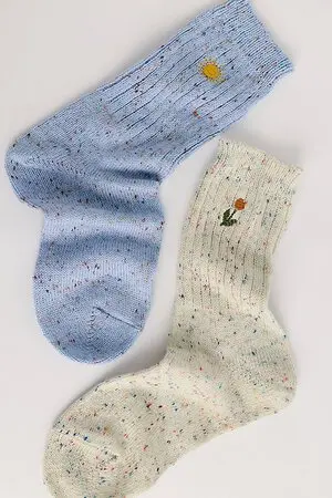 Free People Halcyon Heritage Sock Pack Set Of 3 - Garden Pack