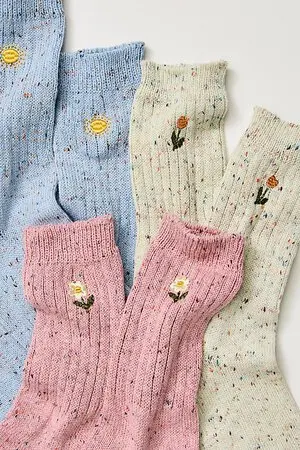 Free People Halcyon Heritage Sock Pack Set Of 3 - Garden Pack