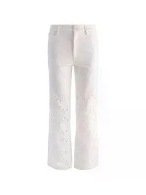 Alice + Olivia Chic Laser-cut Straight-leg Jeans