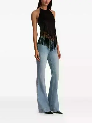 Alice + Olivia Greta Handkerchief Blouse With Fringe Trim