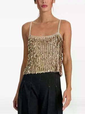 Alice + Olivia Nicolette Sequin Embellished Tank Top
