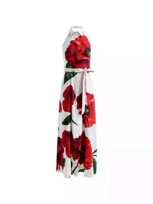 Alice + Olivia Floral-print Halterneck Maxi Dress - White