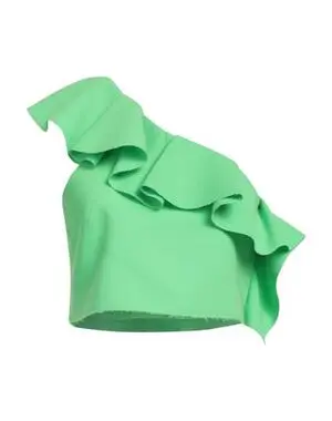 MSGM One-shoulder Ruffled Crop Top