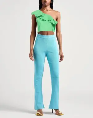 MSGM One-shoulder Ruffled Crop Top