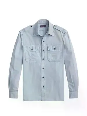 Ralph Lauren Purple Label Garment-dyed Twill Shirt - Blue