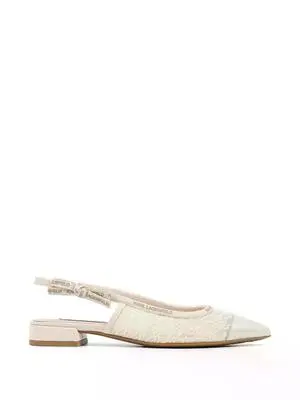 Karl Lagerfeld Monogram-lace Slingback Pumps