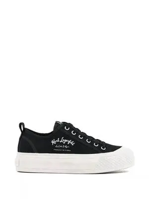 Karl Lagerfeld Logo-embroidered Platform Sneakers - Black