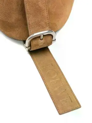 Loewe Suede Shoulder Bag With Loop Buckle Detail
