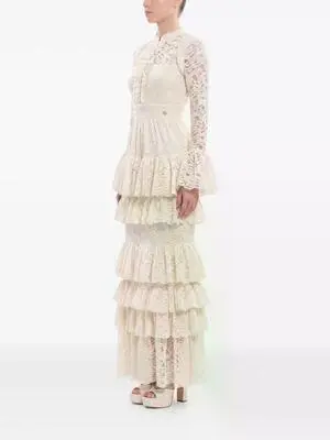 SAIID KOBEISY Ruffled Lace Maxi Dress
