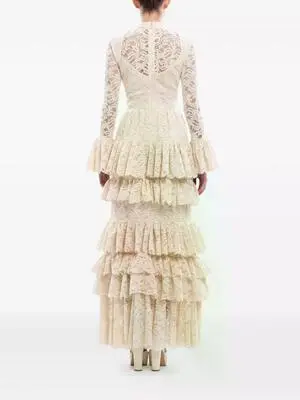 SAIID KOBEISY Ruffled Lace Maxi Dress