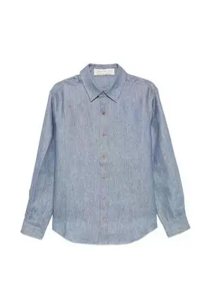 GOD'S TRUE CASHMERE Denim Linen Shirt - Blue