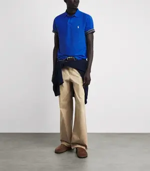Polo Ralph Lauren Cotton Mesh Custom-fit Polo Shirt - Blue