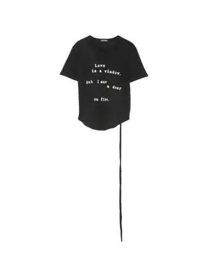 ANN DEMEULEMEESTER Slogan Print T-shirt - Black