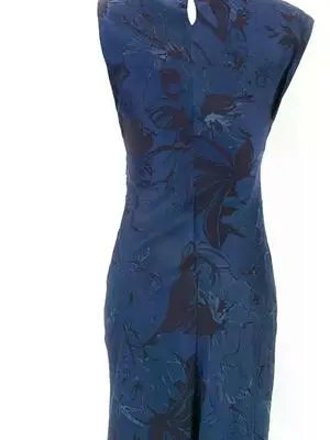 KAOS Icona Floral-jacquard Asymmetric Neck Midi Dress