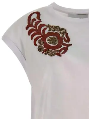 KAOS Floral Embroidered Sequin Embellished T-shirt