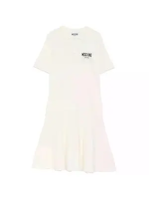 Moschino Logo Detail Mini Dress - Neutrals