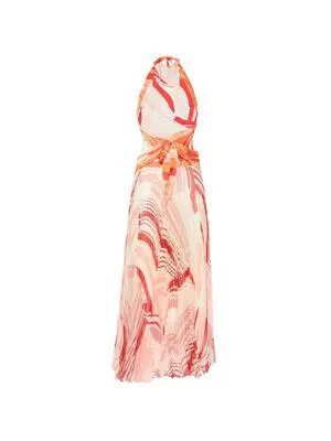 Raquel Diniz Pleated Halterneck Top And Skirt Set