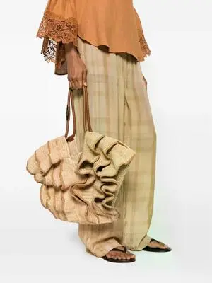 Zimmermann Medium Goldentime Ruffled Detail Tote Bag