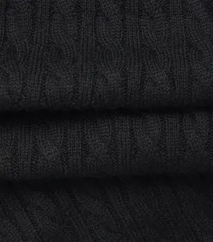Soft Goat Sleeveless Silk-cashmere Cable-knit Midi Dress - Black