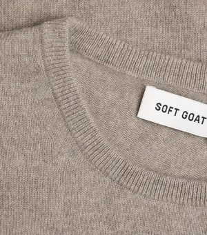 Soft Goat Cashmere Short-sleeve Sweater - Grey