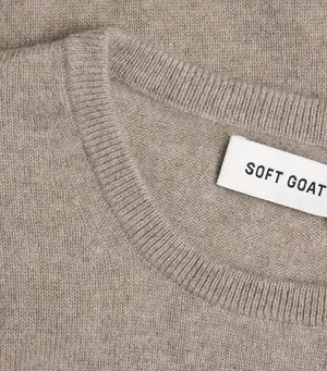 Soft Goat Cashmere Short-sleeve Sweater - Grey