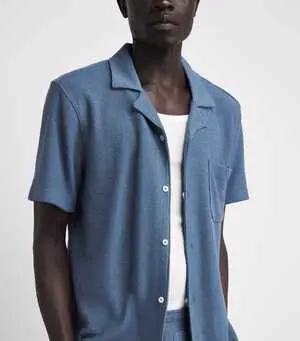Paige Bouclé Oliver Shirt - Blue