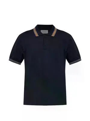FERRAGAMO Tipped-trim Polo Shirt - Blue